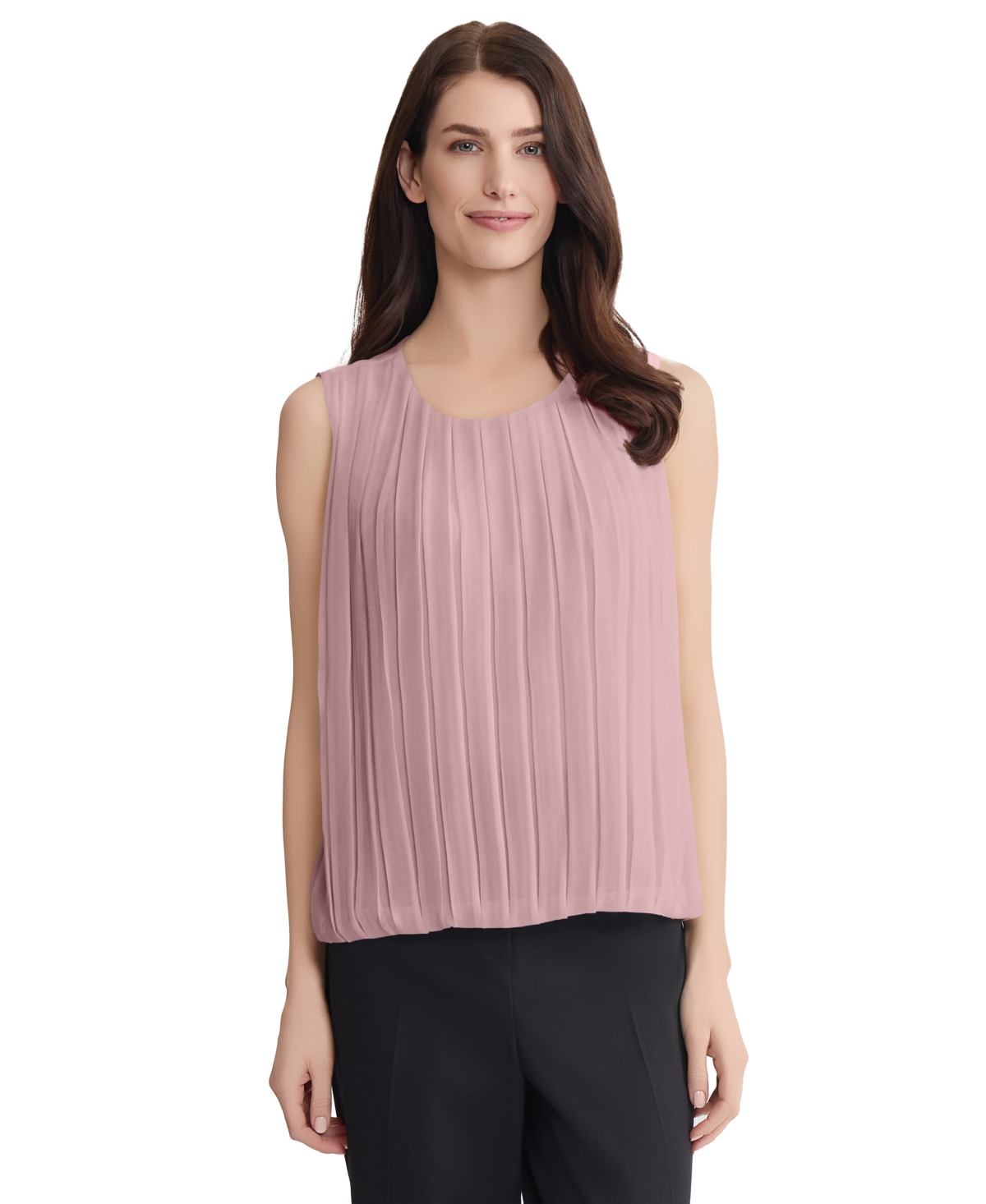 Click here for Jones New York Womens Pleated Sleeveless Top - Ros... prices