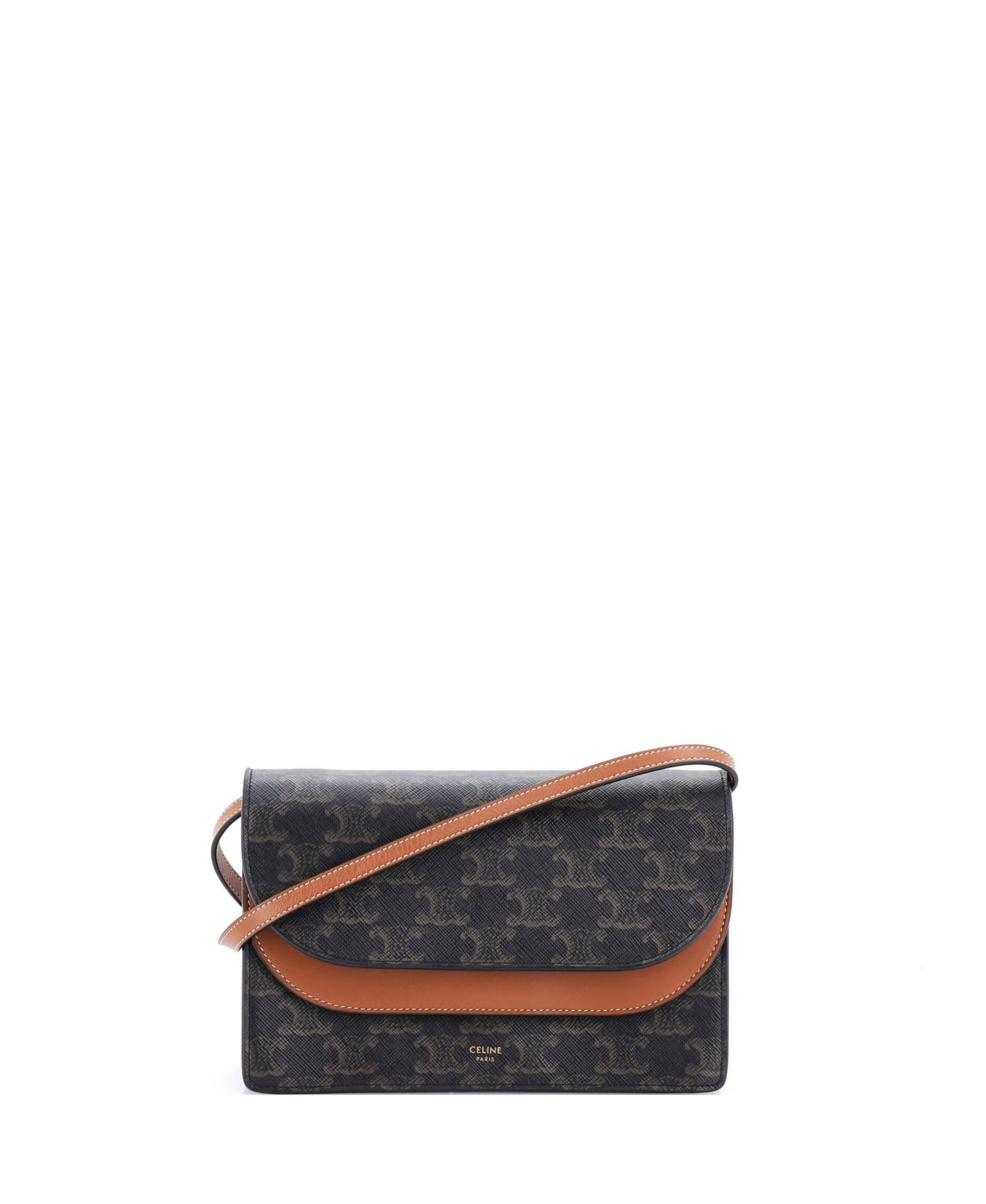Click here for Pre-Owned Celine Wallet on Strap Triomphe Coated C... prices