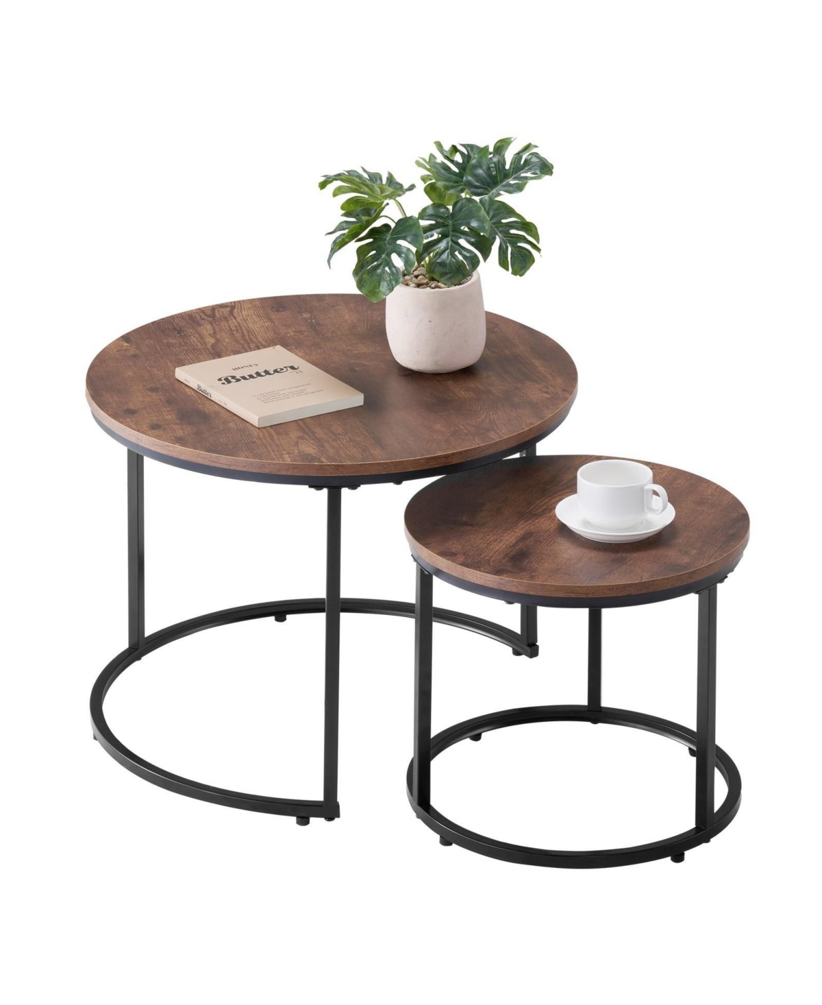 Click here for Gouun Round Nesting Coffee Table Set of 2 for Smal... prices