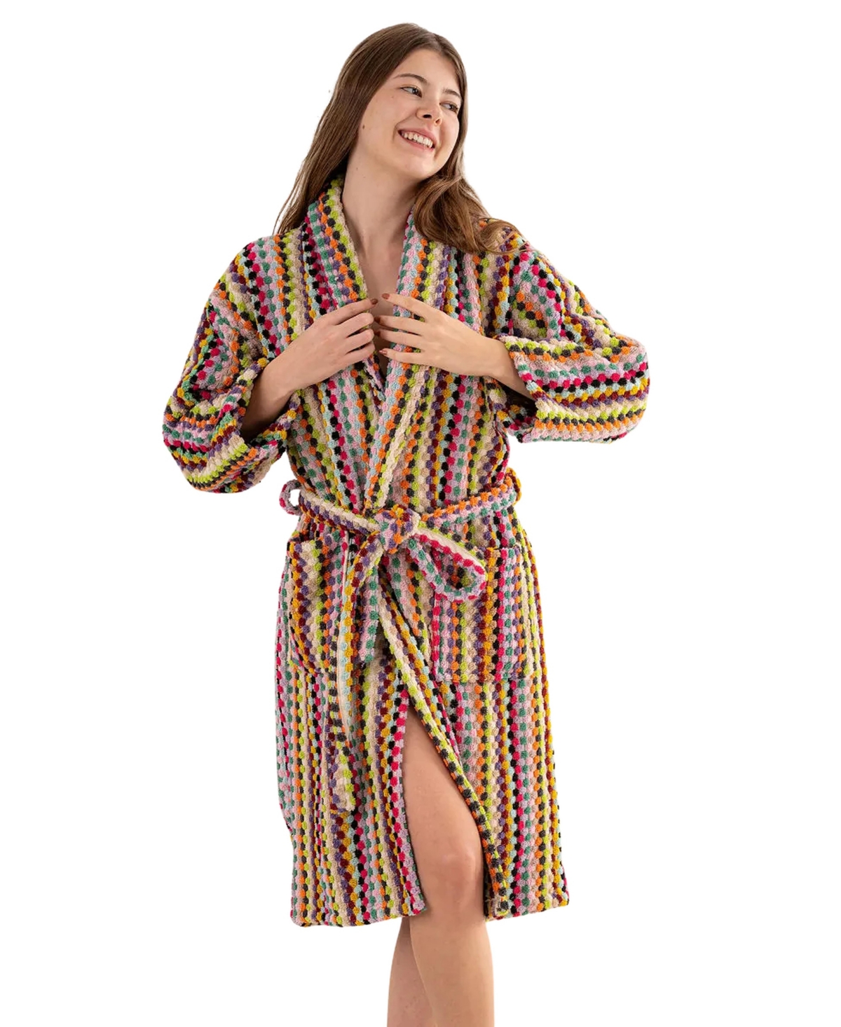 Click here for Uncommon Goods Womens Plush Cotton Confetti Robe -... prices