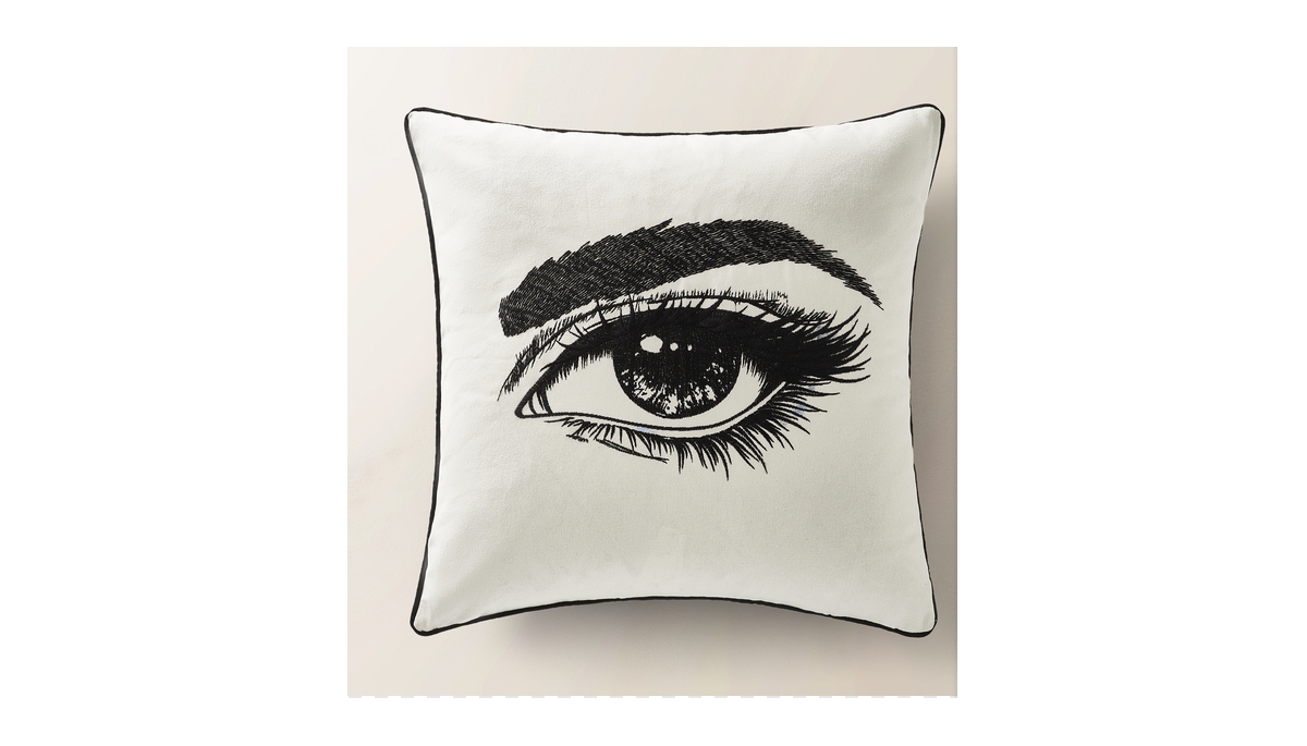 Click here for Z Gallerie Demure Embroidered Pillow - Black prices