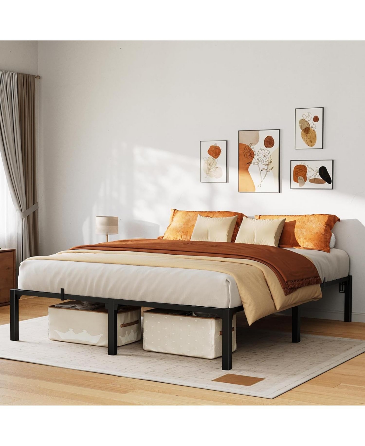 Click here for gaomon King Metal Bed Frame  16 Heavy-Duty Platfor... prices