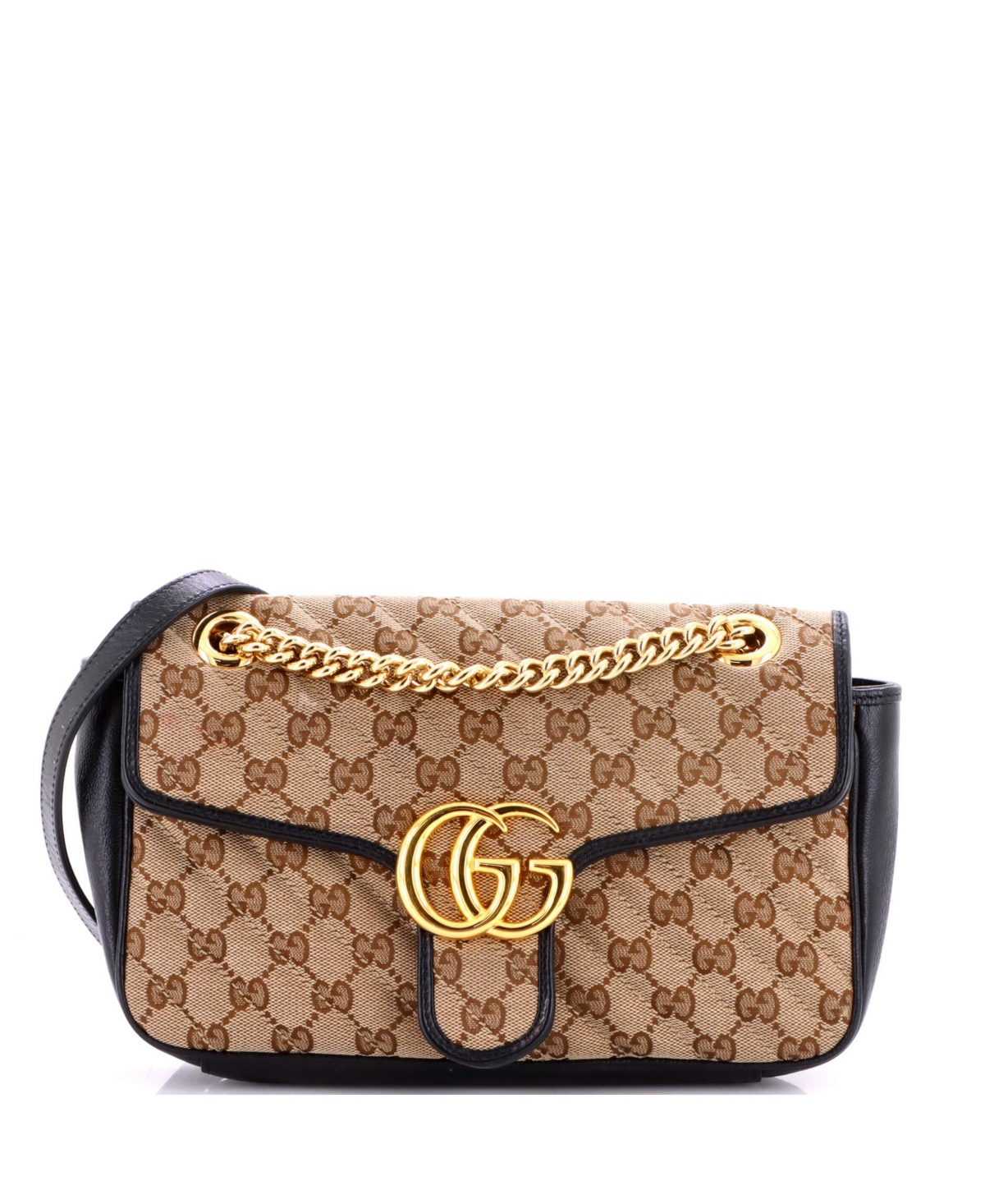 Click here for Pre-Owned Gucci Small Gg Marmont Flap Bag Diagonal... prices