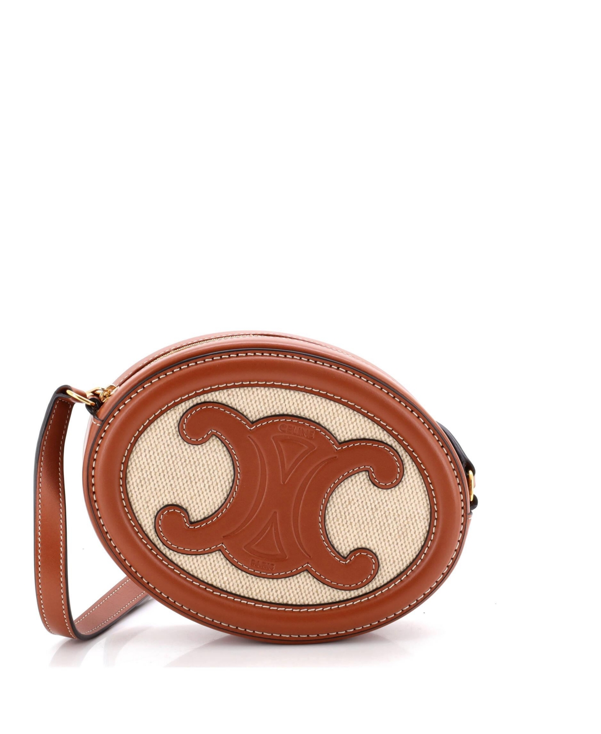 Click here for Pre-Owned Celine Triomphe Oval Crossbody Bag Canva... prices