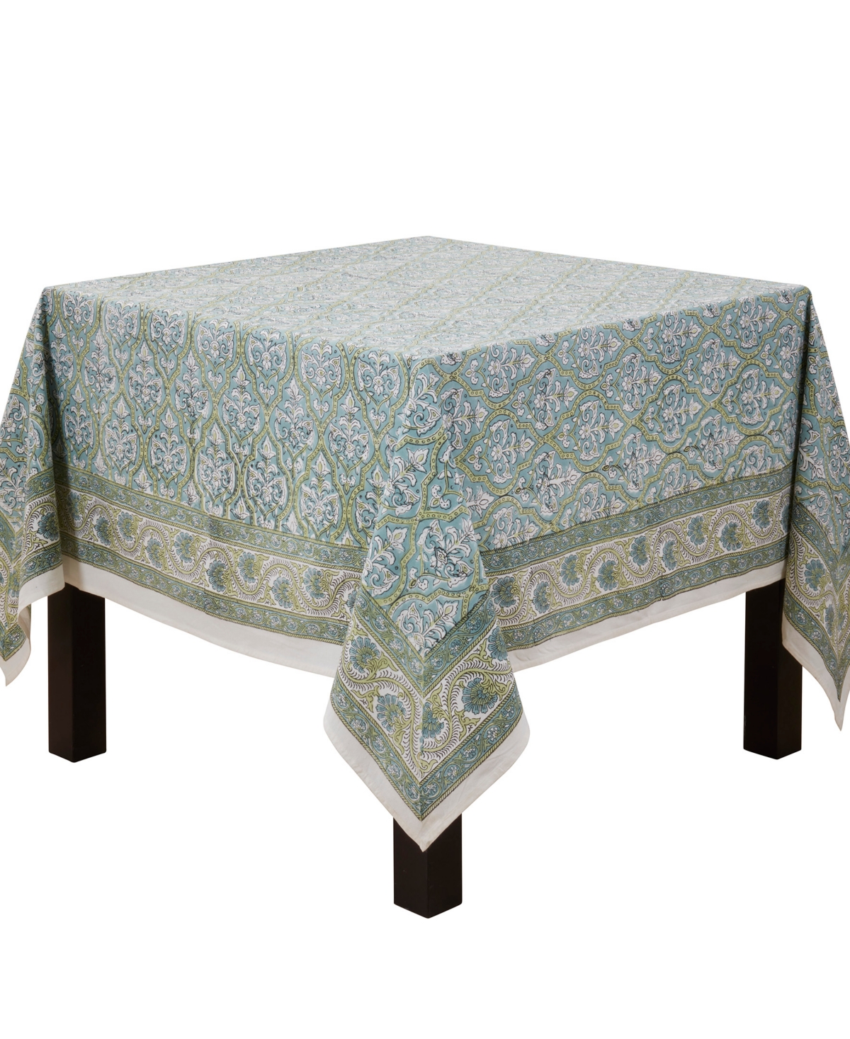 Click here for Saro Lifestyle Ornate Floral Border Cotton Tablecl... prices