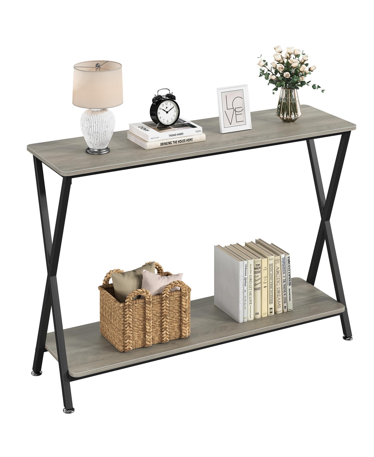Click here for gaomon 2-Tier Narrow Farmhouse Sofa Table prices