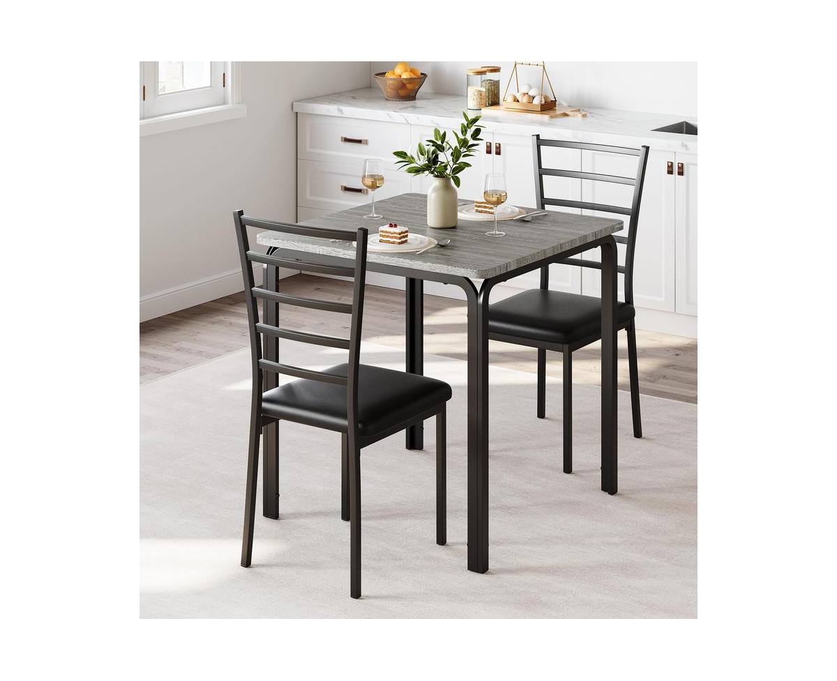 Click here for gaomon 3-Piece 2-Person Square Dining Set with Uph... prices