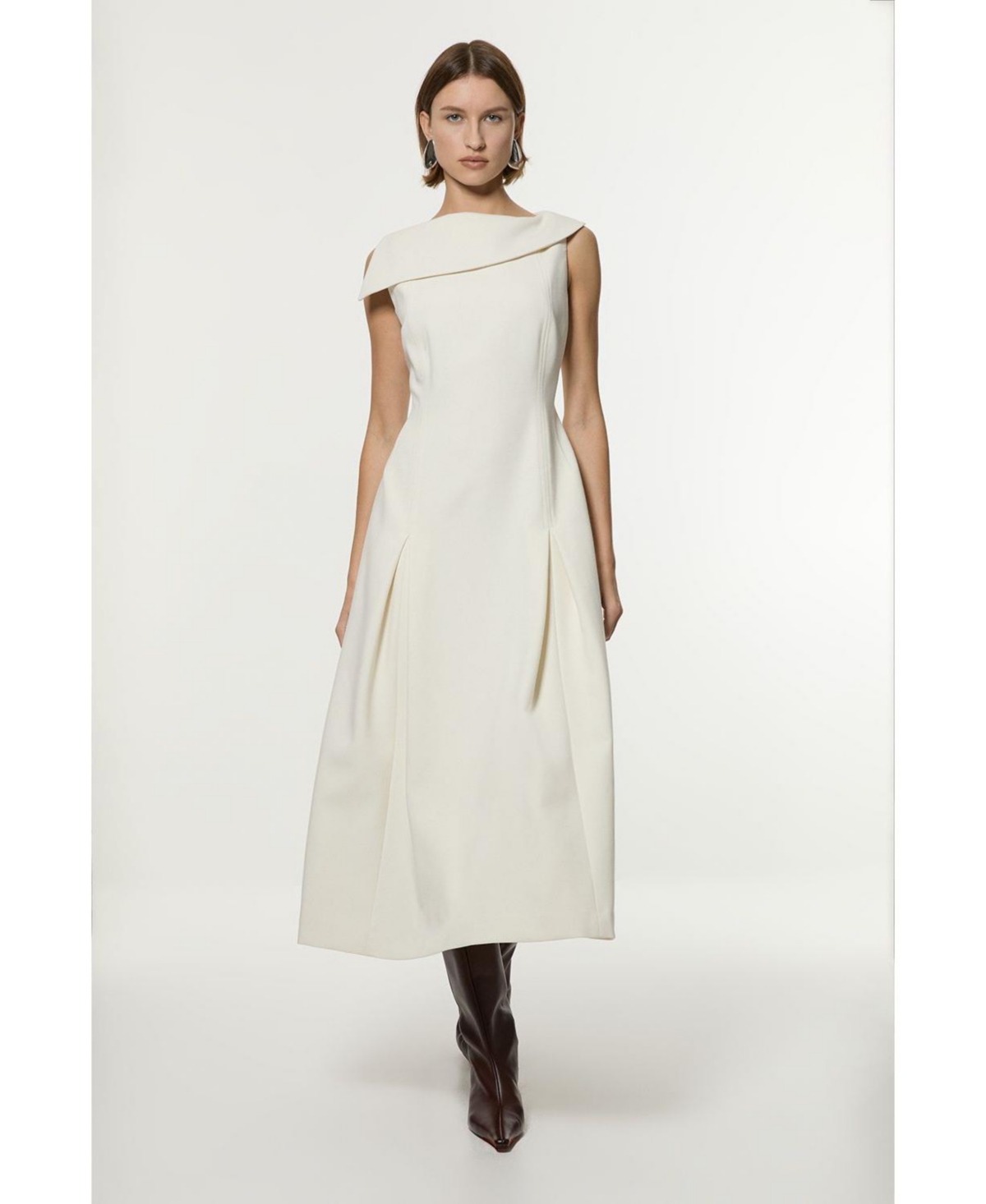 Click here for Karen Millen Womens Asymmetric Neck Tailored Dress... prices