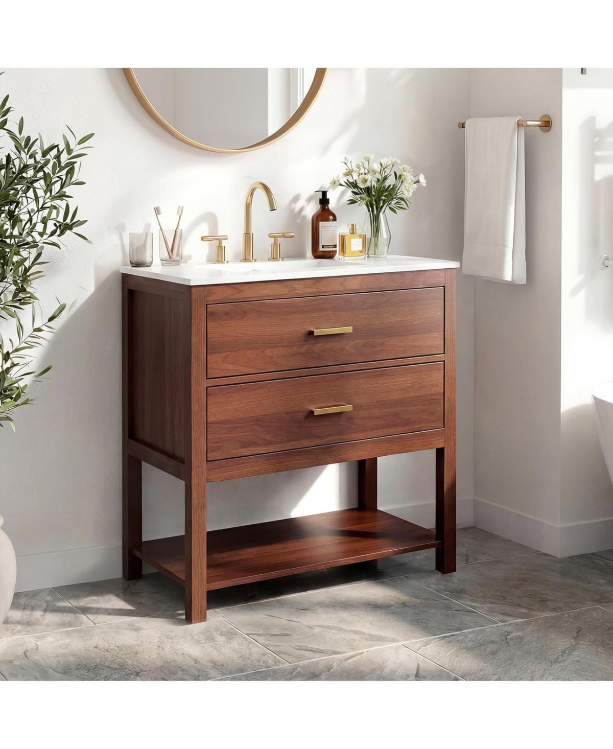 Click here for homfan 30 Modern Bathroom Cabinet with Sink  Ceram... prices