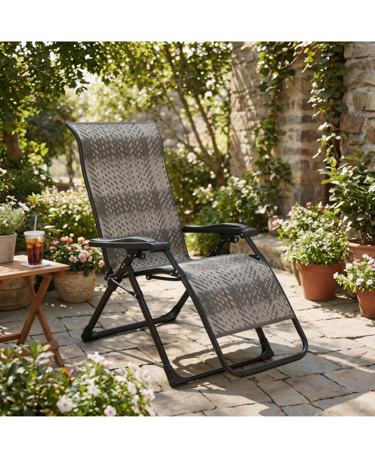 Click here for Homfan Portable Rattan Chaise Lounge  330lb Capaci... prices