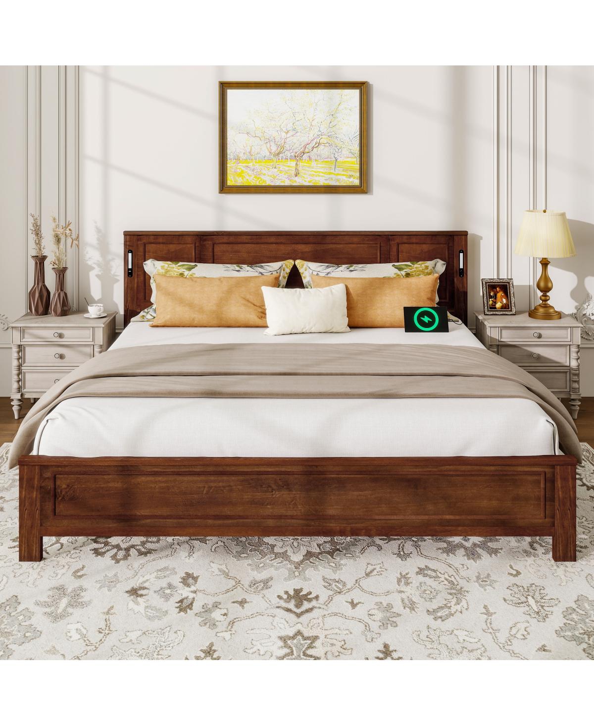 Click here for Streamdale Furniture King Led Usb Pinewood Bed w/... prices