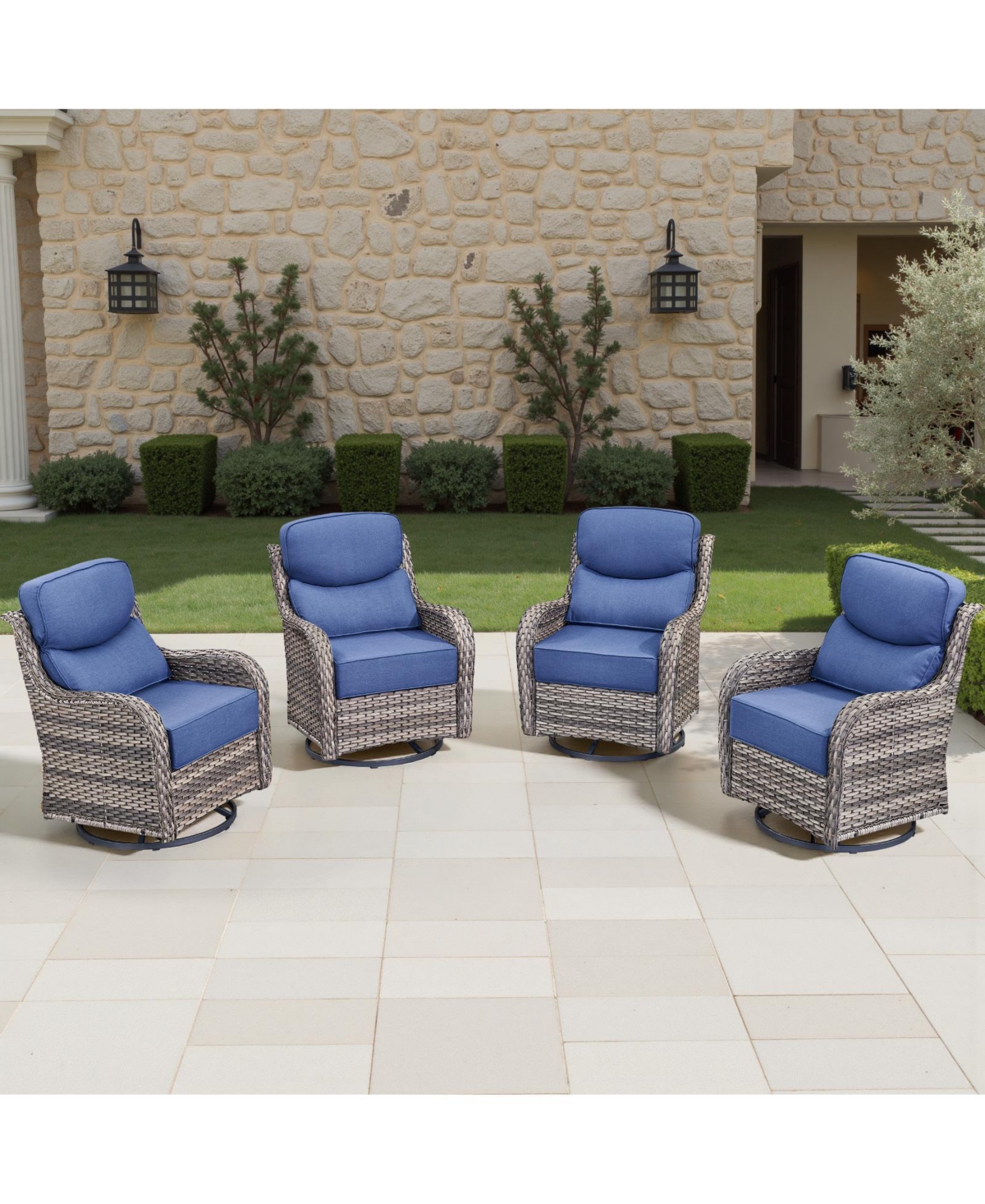 Click here for Outdoor Swivel Rocker Patio Chairs Set of 4-6 Thic... prices
