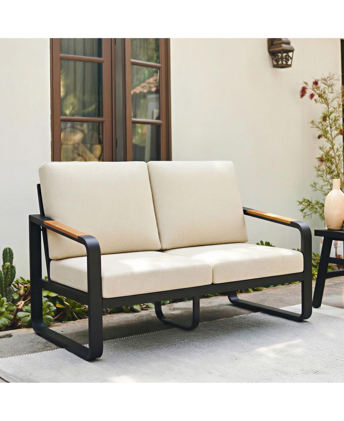 Click here for Tribesigns Outdoor Loveseat Sofa with Removable Cu... prices