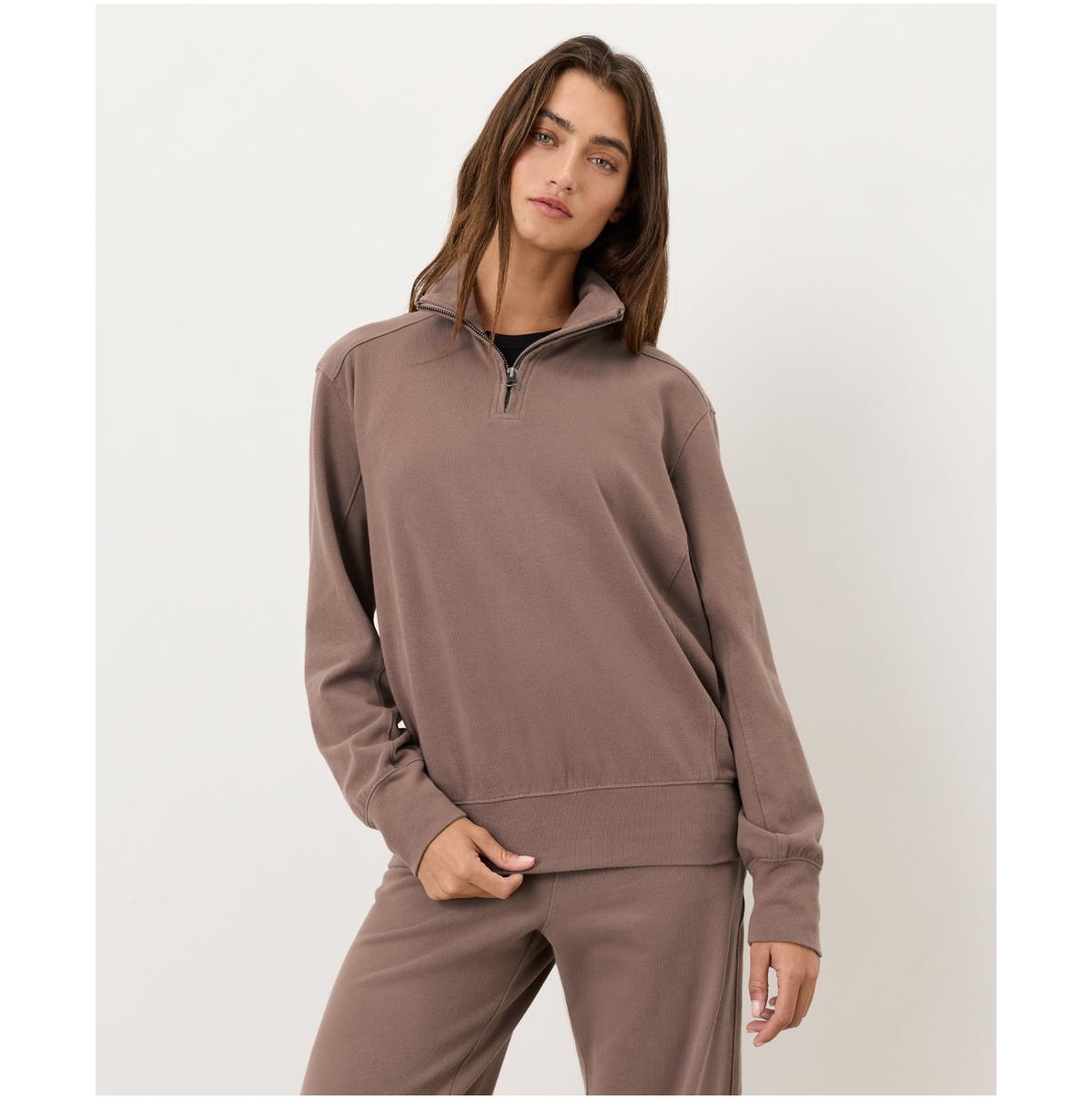 Click here for Pact Womens Cloud Knit Quarter Zip Made with Organ... prices