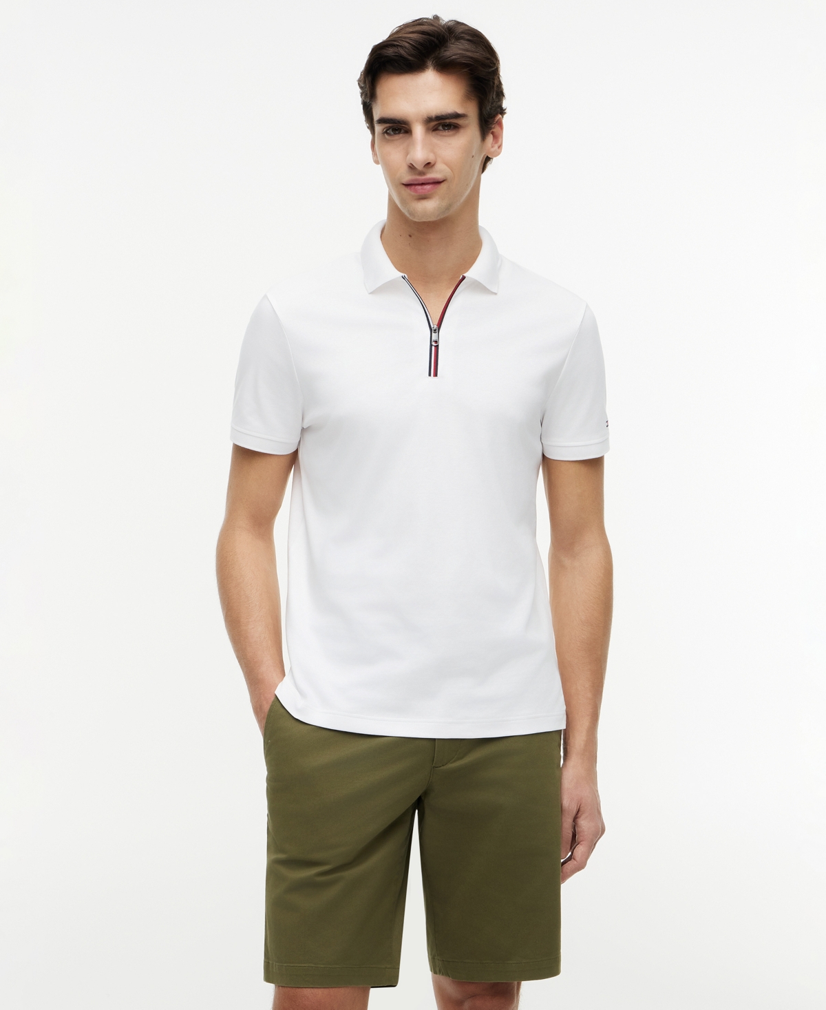 Click here for Tommy Hilfiger Mens Liquid Cotton Zip Polo Shirt -... prices