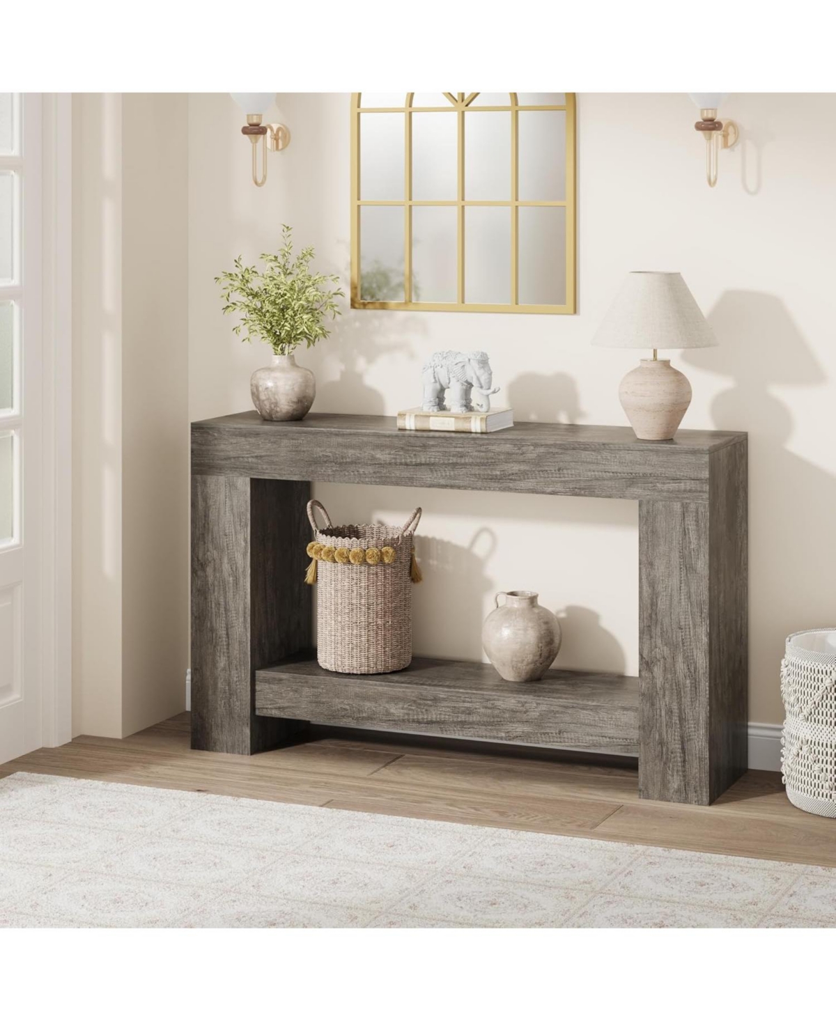 Click here for gaomon Entryway Console Table  Farmhouse 2-Tier En... prices