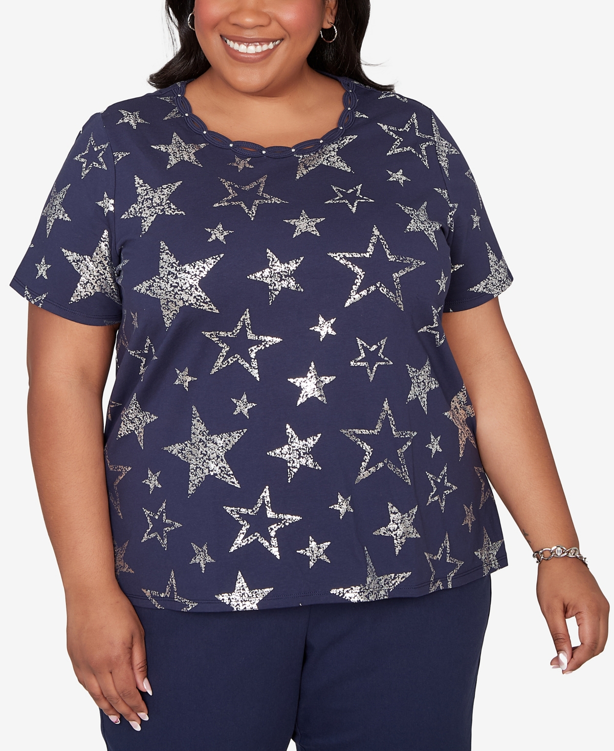 Click here for Alfred Dunner Plus Size Lady Liberty Sparkling Foi... prices
