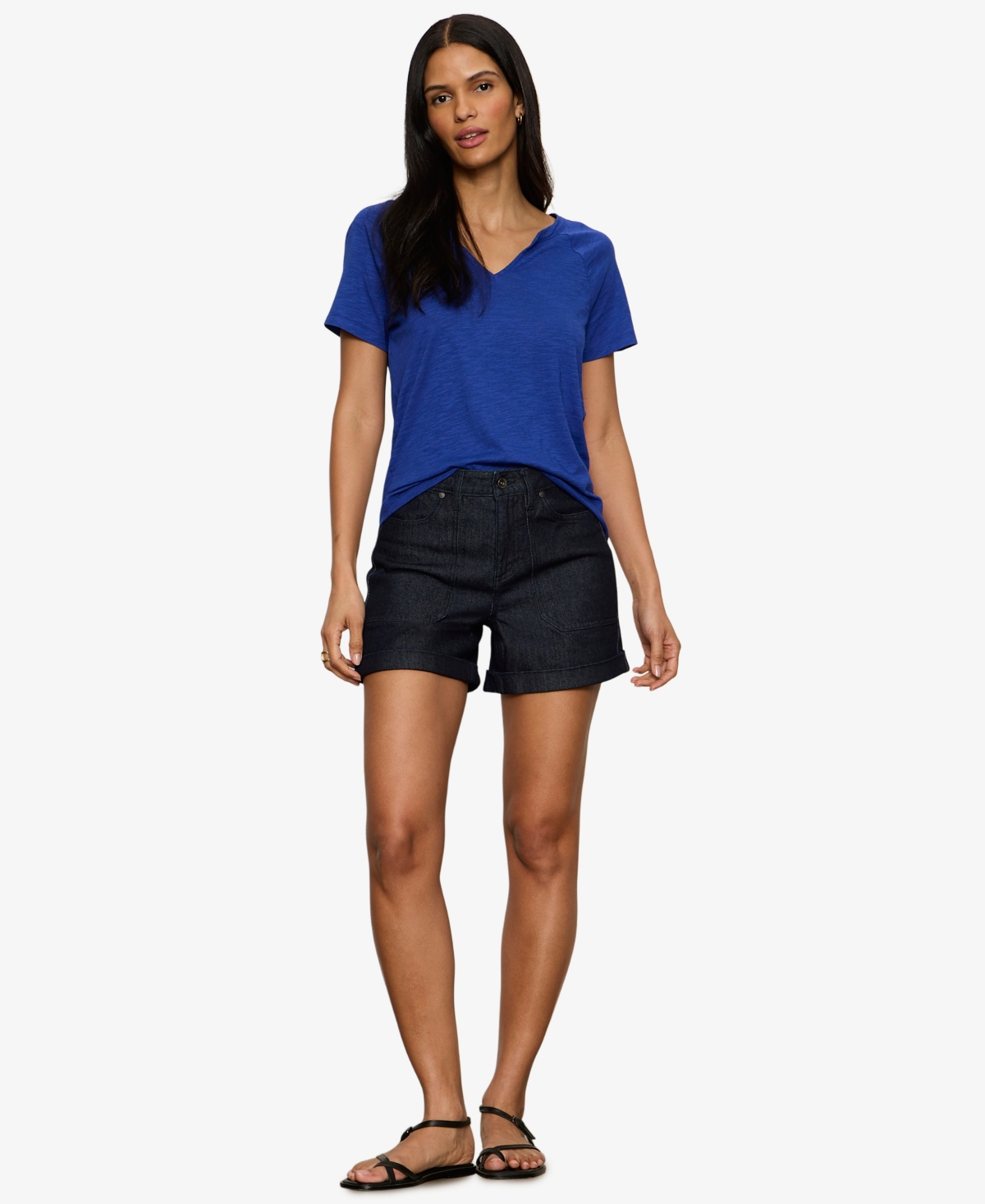 Click here for Sanctuary Petite Short-Sleeve V-Neck T-Shirt - Lum... prices
