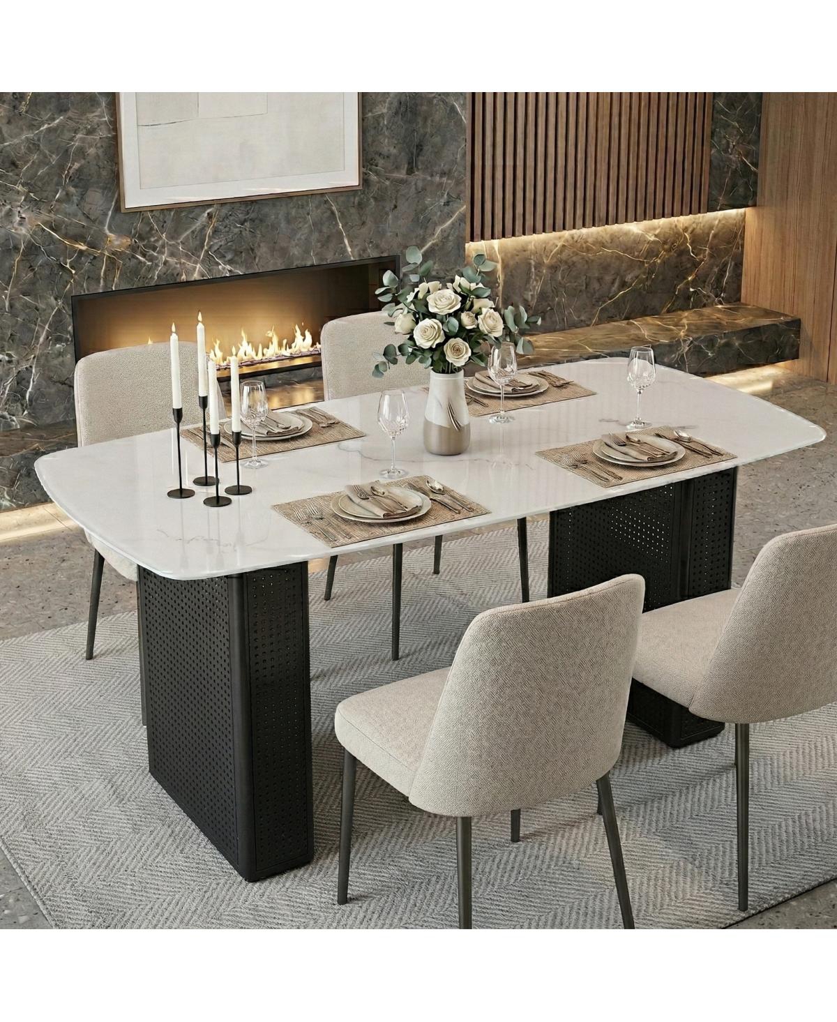 Click here for Streamdale Furniture Glass Dining Table  Marble Pa... prices