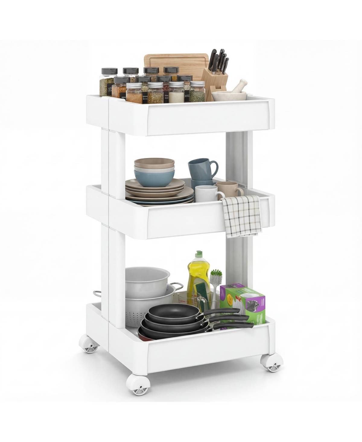 Click here for Gouun 3-Tier Rolling Utility Cart with Detachable... prices