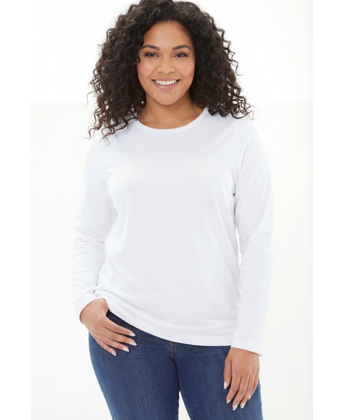 Click here for Woman Within Womens Within Perfect Long-Sleeve Cre... prices