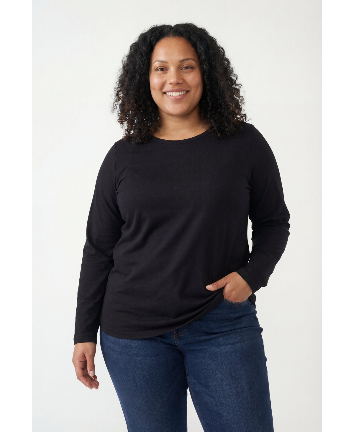 Click here for Woman Within Womens Within Perfect Long-Sleeve Cre... prices