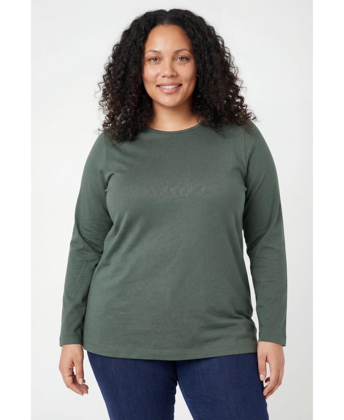 Click here for Woman Within Womens Within Perfect Long-Sleeve Cre... prices