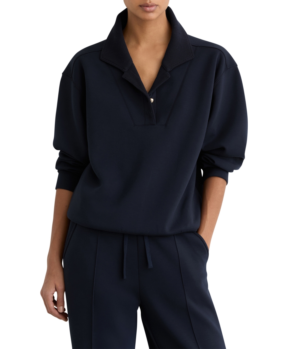 Click here for Reiss Womens Bella Premium Interlock Collar Sweats... prices