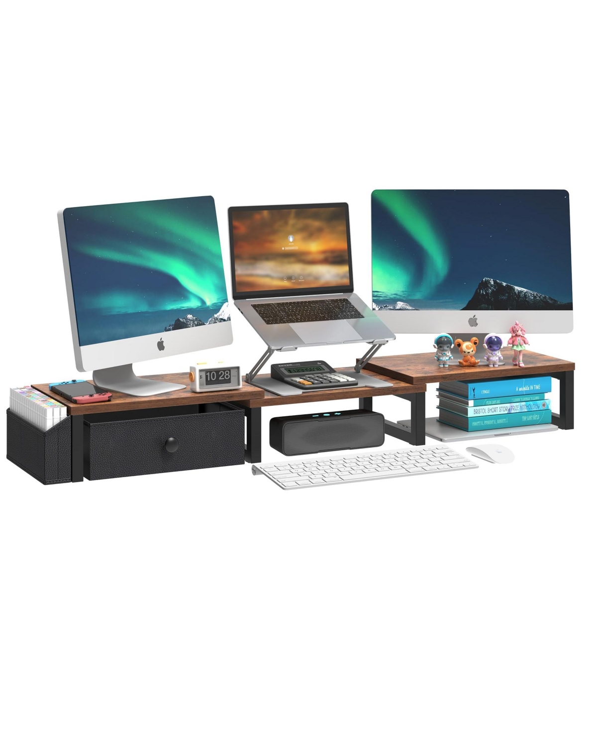 Click here for Gnuadz Dual Monitor Stand Riser Drawer Side Pocket... prices