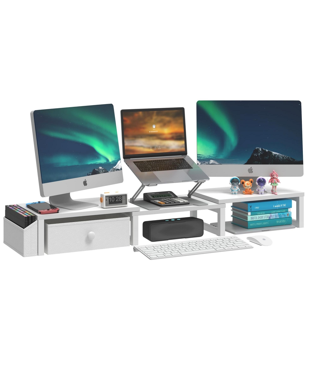Click here for Gnuadz Dual Monitor Stand Riser Drawer Side Pocket... prices
