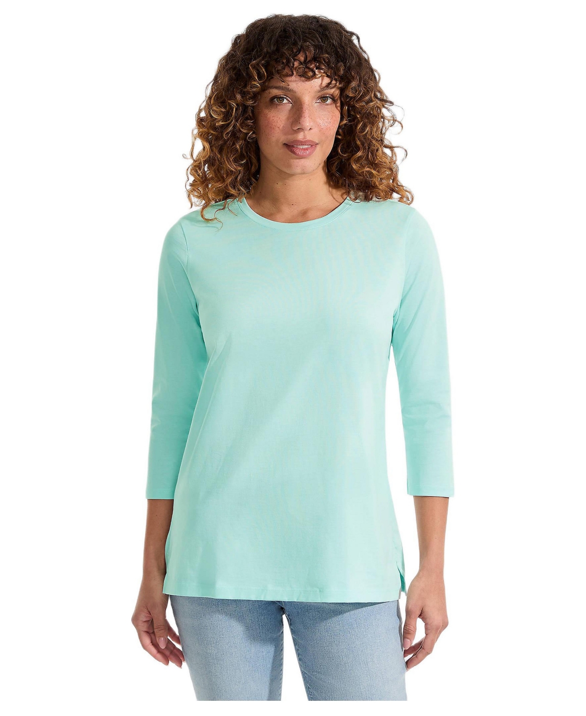Click here for Lands End Womens Tall 3/4 Sleeve Cotton Supima Tun... prices