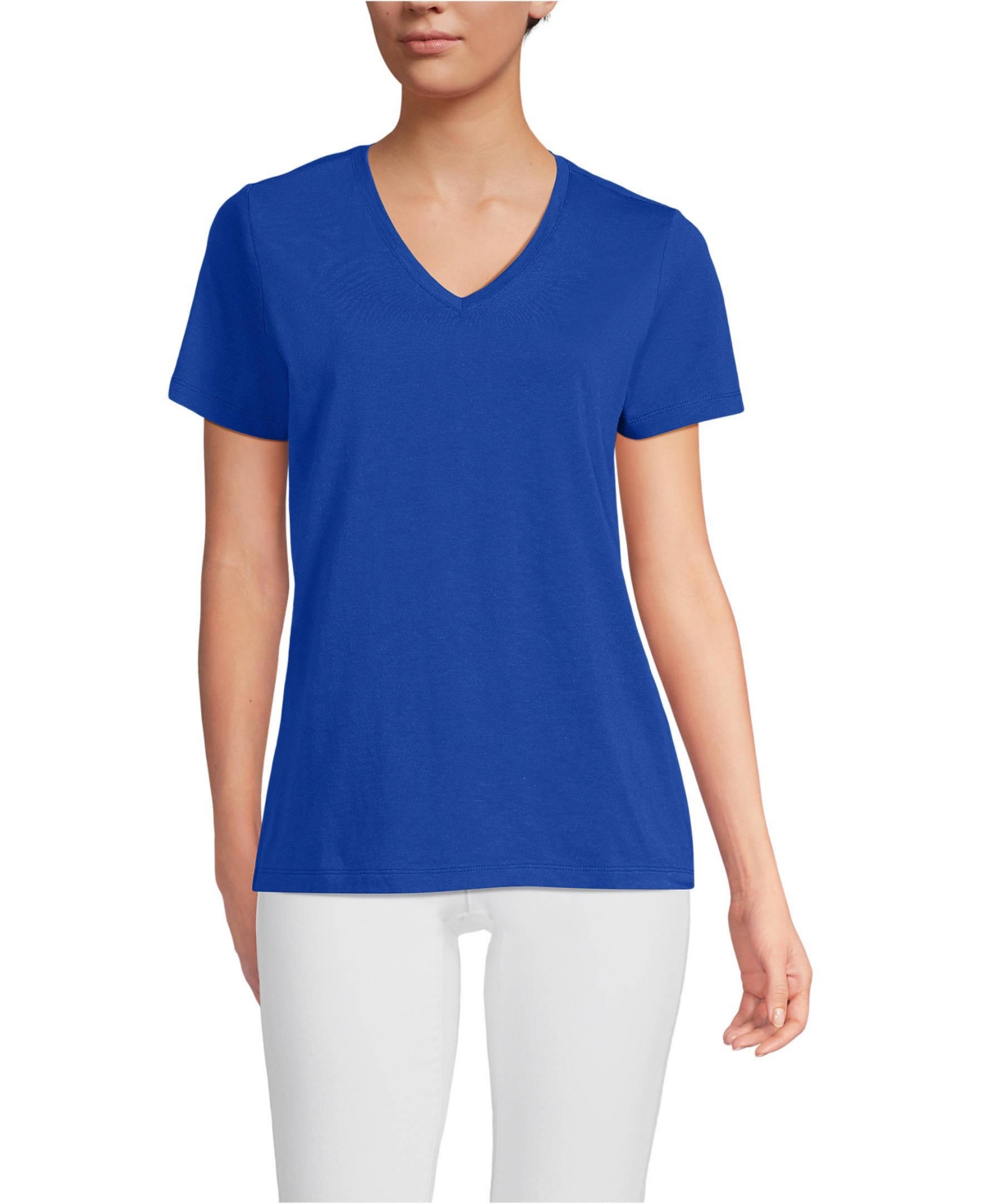 Click here for Lands End Womens Tall Relaxed Supima Cotton V-Neck... prices