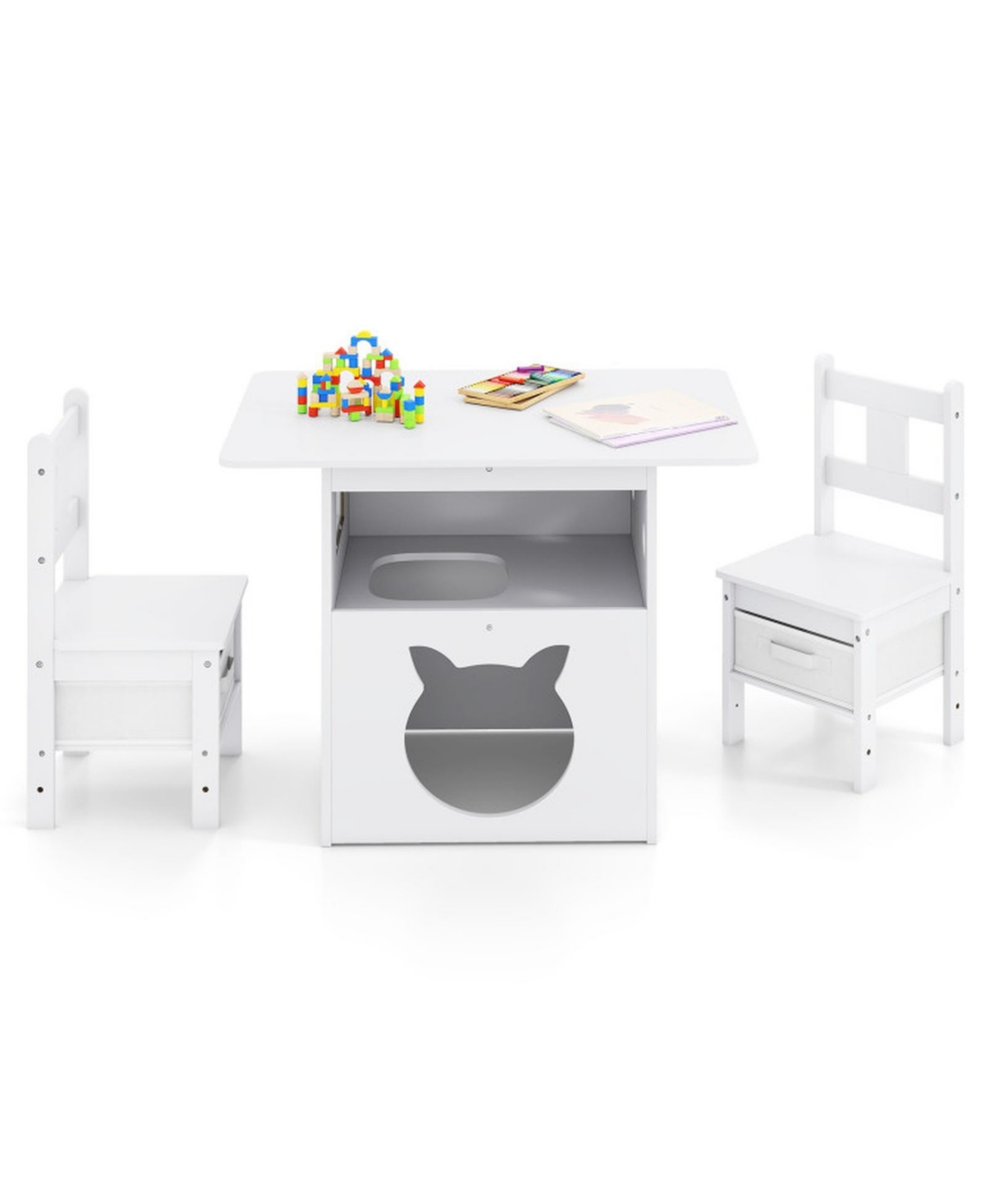 Click here for Gouun 3-Piece Kids Table and Chairs Set with Built... prices