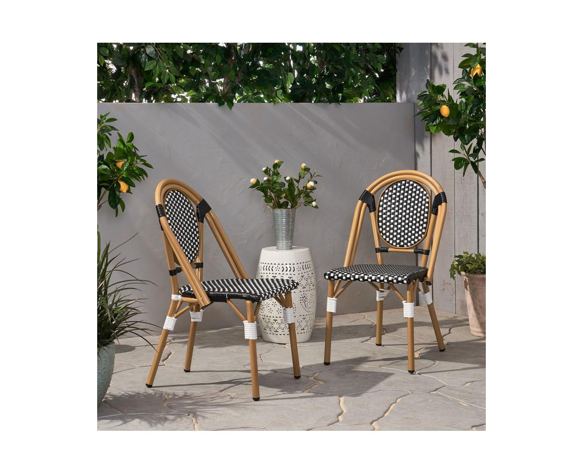Click here for sumyeg Set of 2 Bamboo Print Aluminum Outdoor Chai... prices