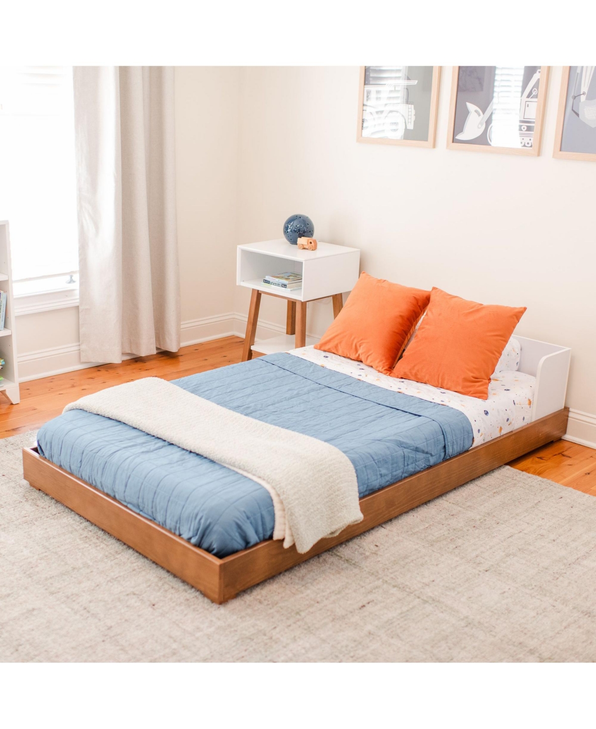 Click here for Max and Lily Mid-Century Modern Twin Floor Bed - P... prices