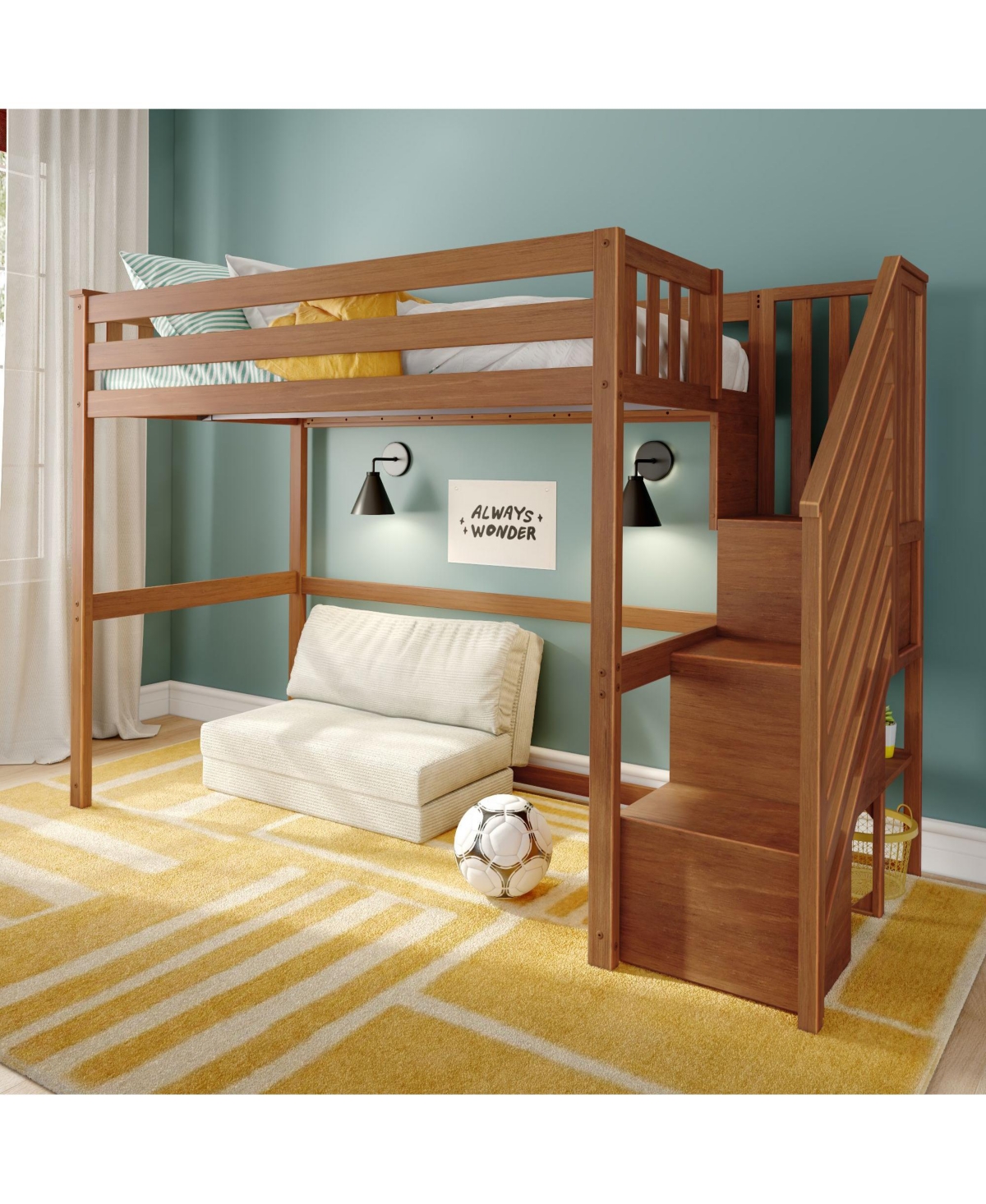 Click here for Max & Lily Classic Twin High Loft with Staircase -... prices