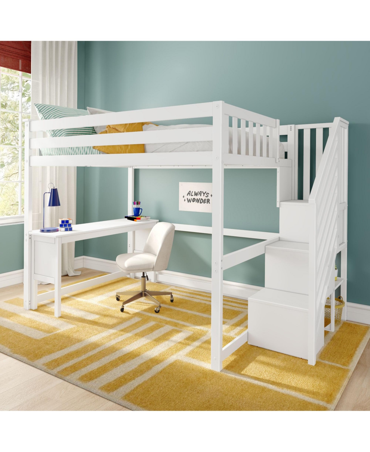 Click here for Max & Lily Classic Full High Loft  Desk  Staircase... prices