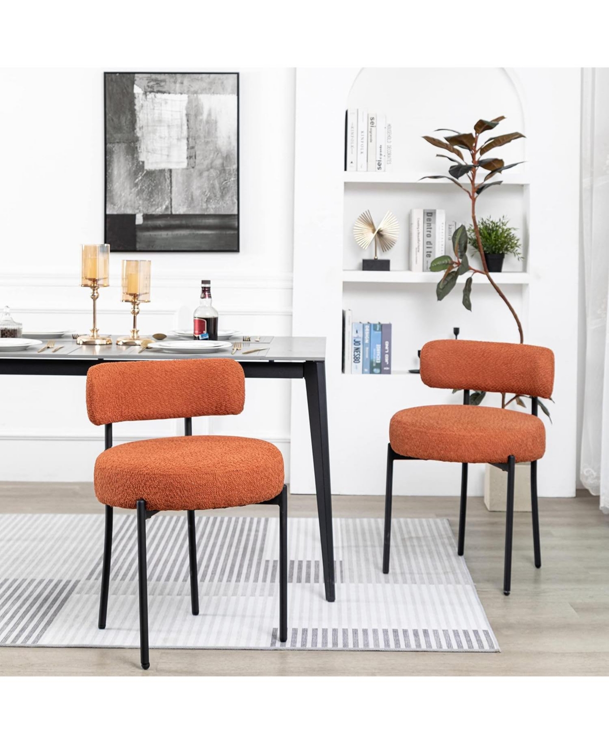 Click here for Dyhome Boucle Dining Chairs Set of 1  Upholstered... prices