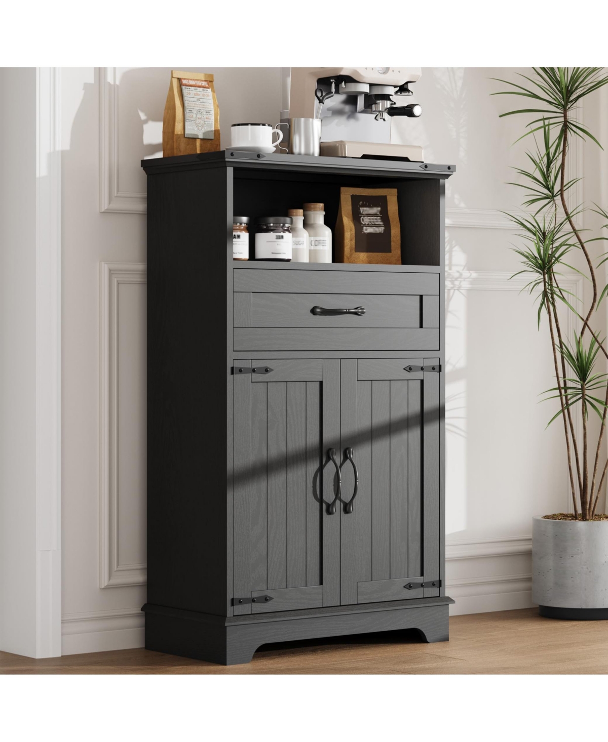 Click here for homfan Farmhouse Bathroom Storage Cabinet - Wooden... prices