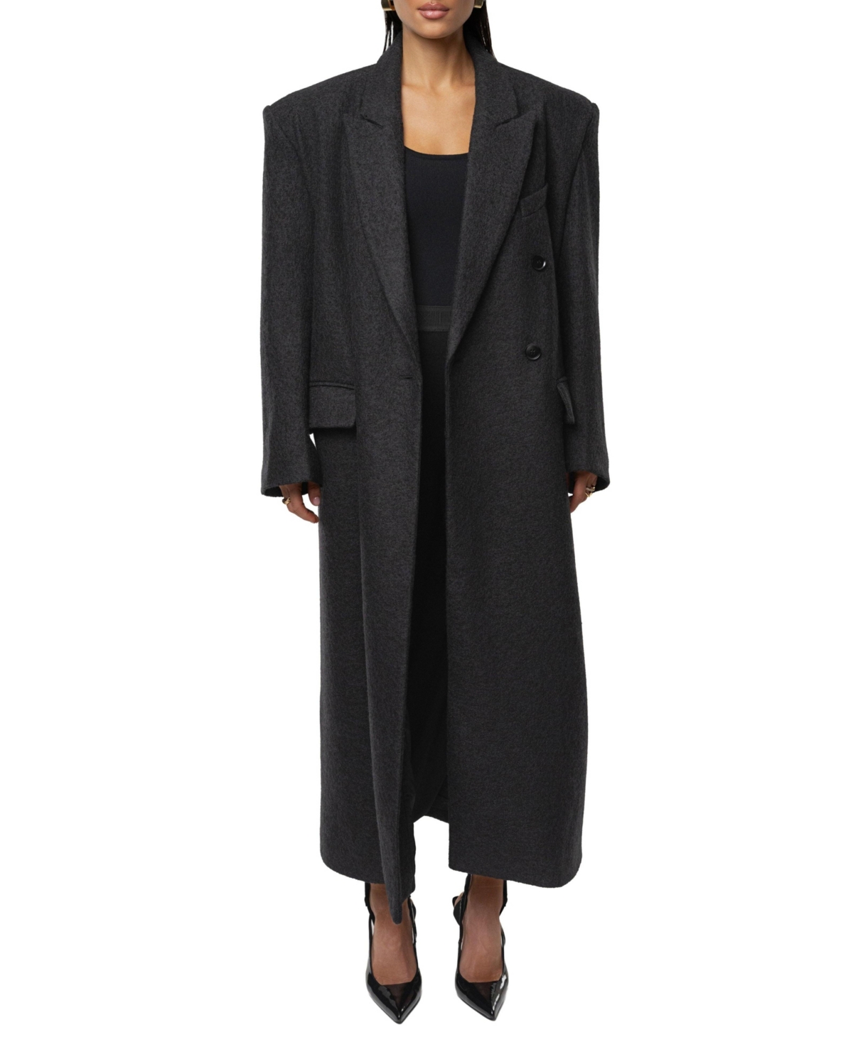 Click here for Jluxlabel Womens Oversize Double Breasted Coat - B... prices