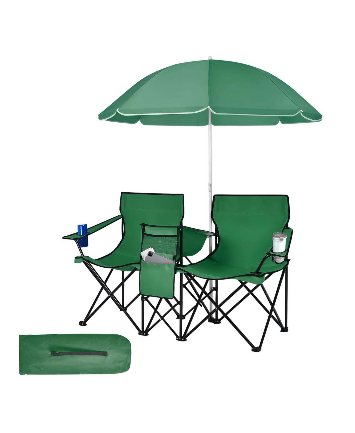Click here for Sugift Portable Folding Picnic Double Chair with R... prices