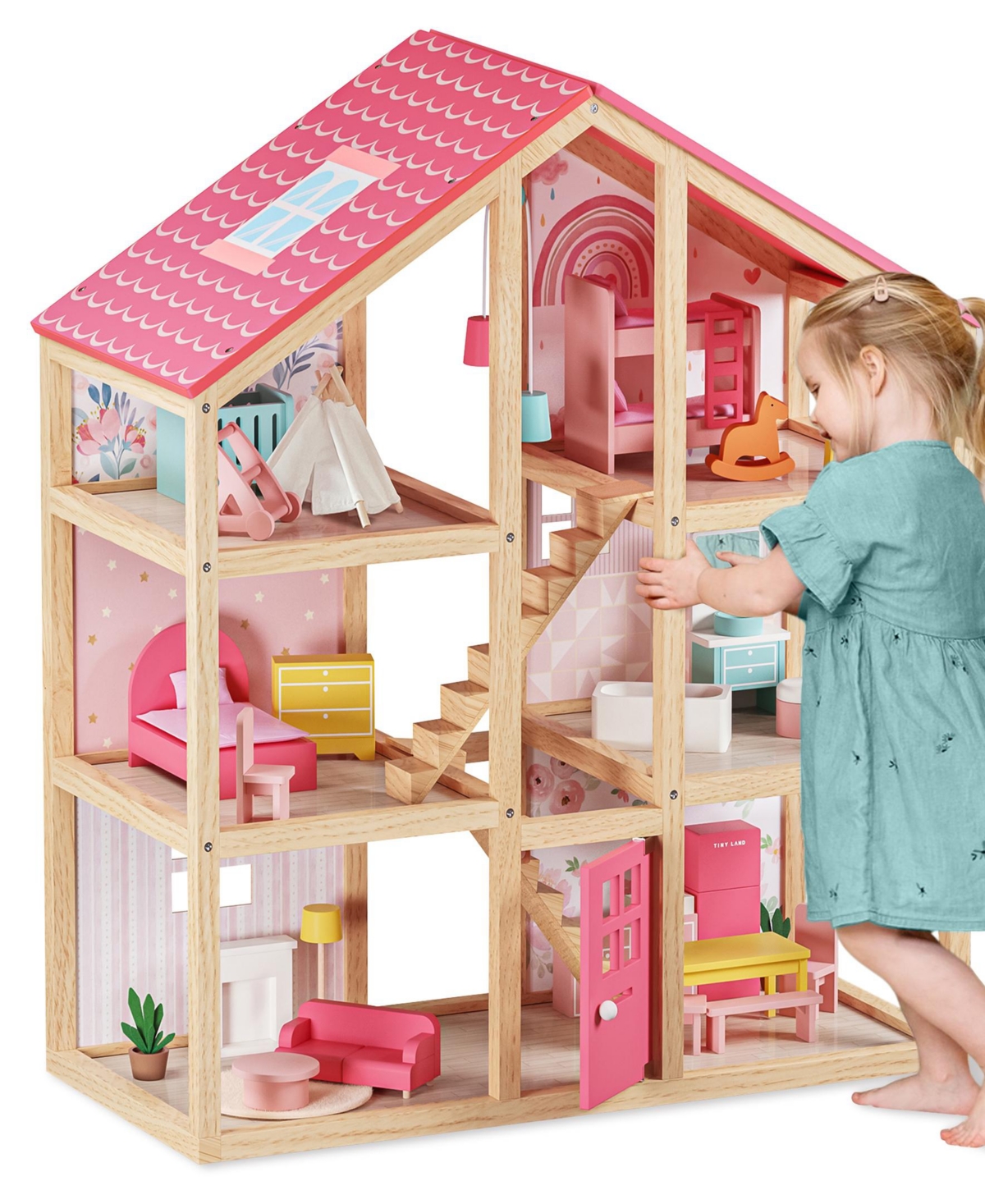 Click here for Tiny Land Sweetwood Love Dollhouse for Girls witho... prices
