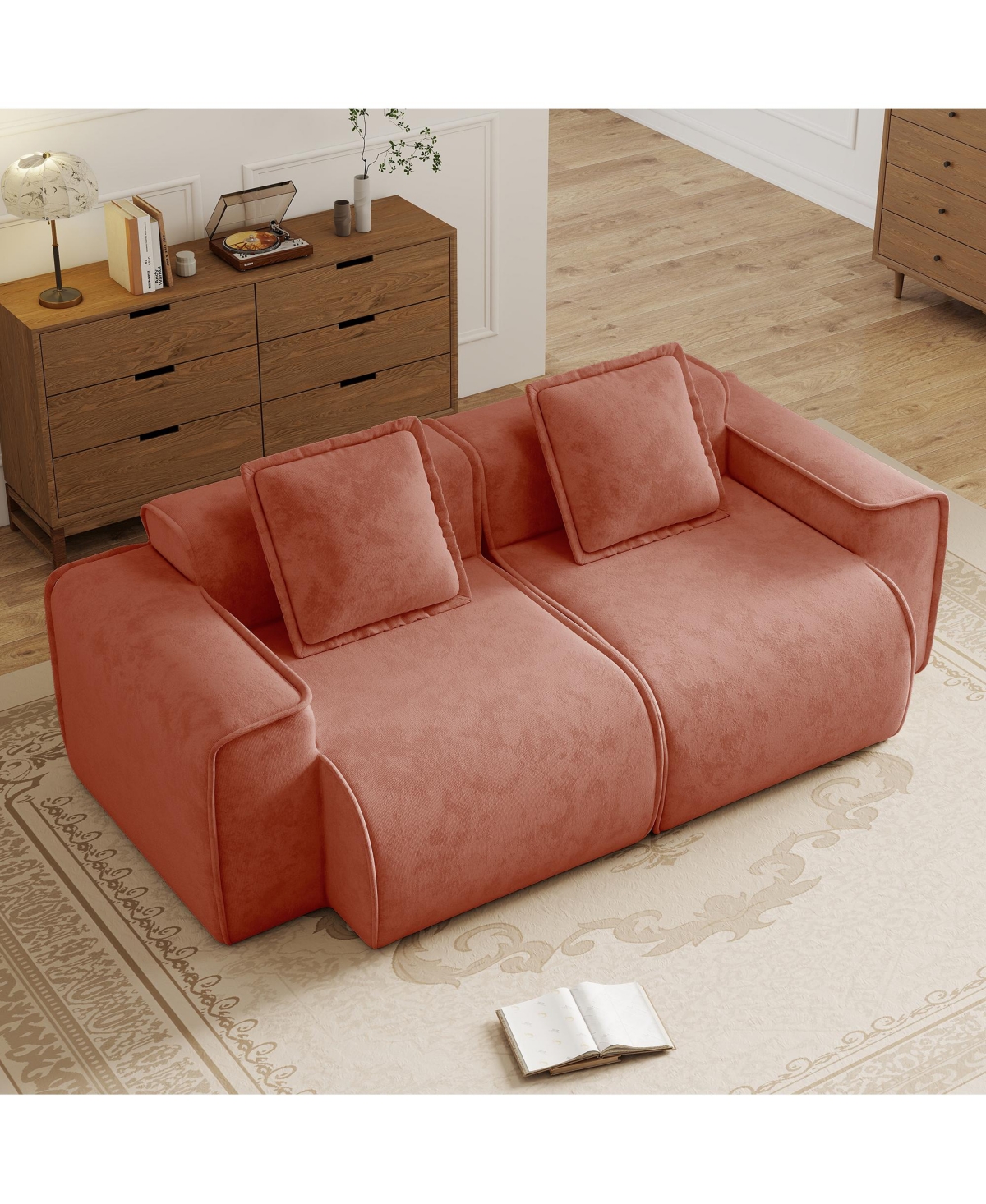 Click here for Rainsken Elegant Velvet Deep Seat Loveseat - Bonel... prices