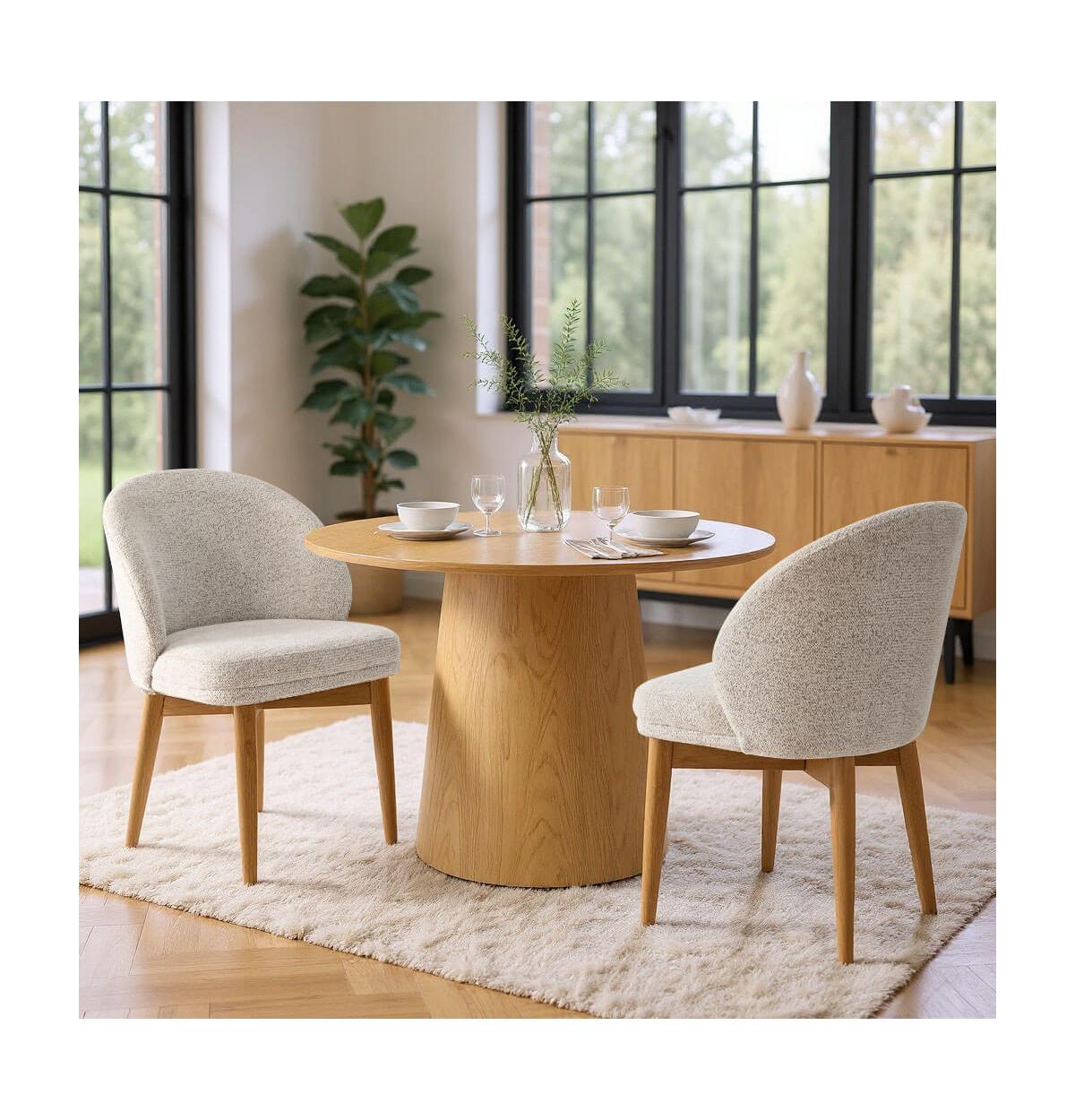 Click here for Maison Boucle Set of 2 Chenille Upholstered Dining... prices