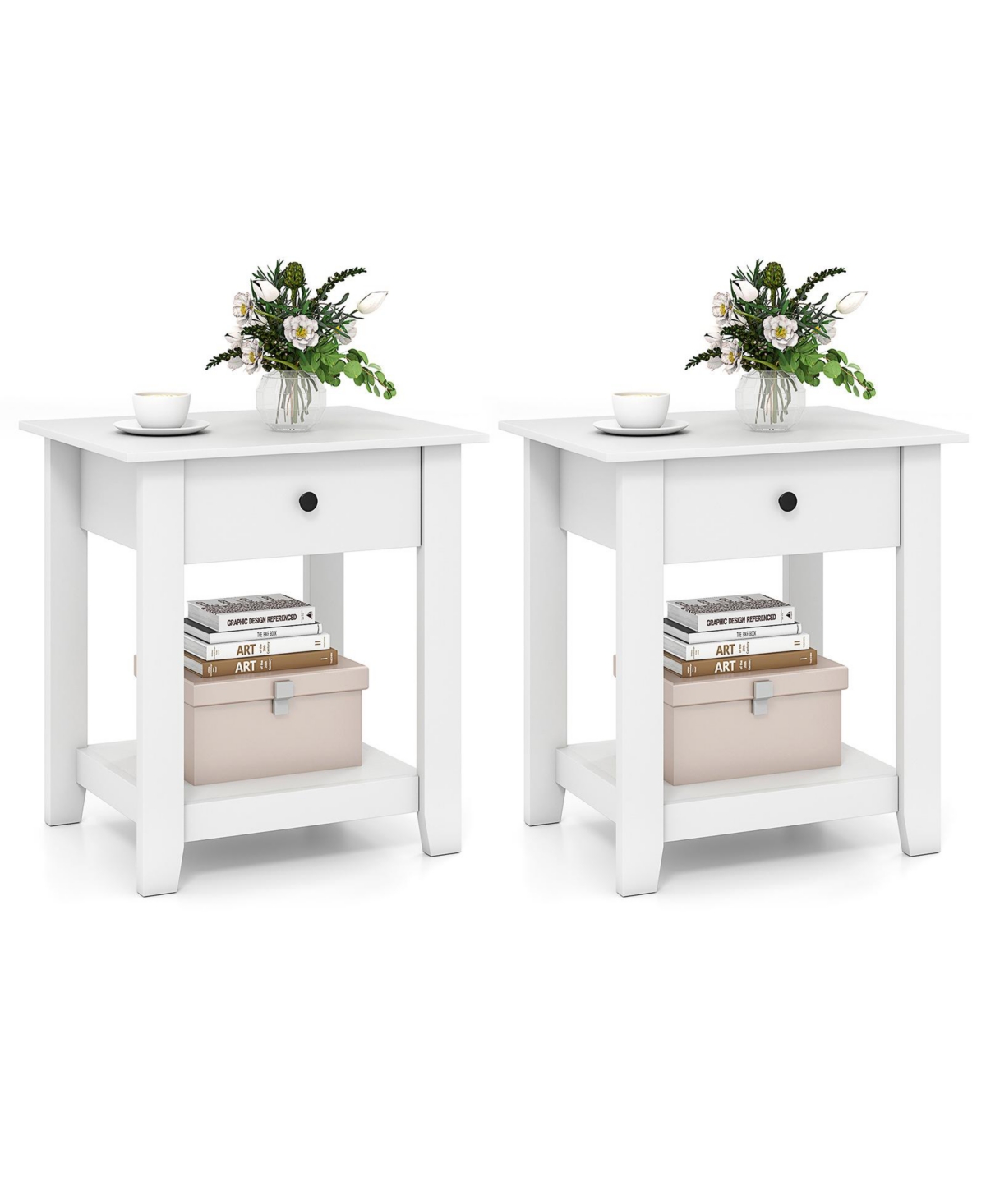 Click here for Sugift Set of 2 Nightstand with Drawer 3-Tier Mode... prices