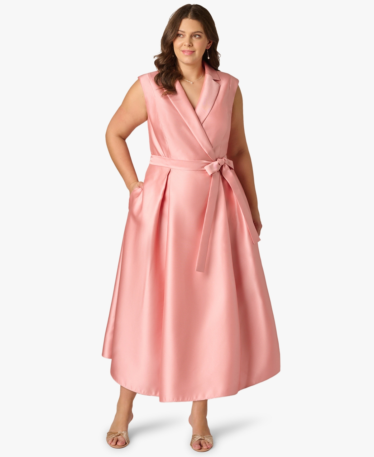Click here for Adrianna Papell Plus Size Tie-Front Fit & Flare Mi... prices