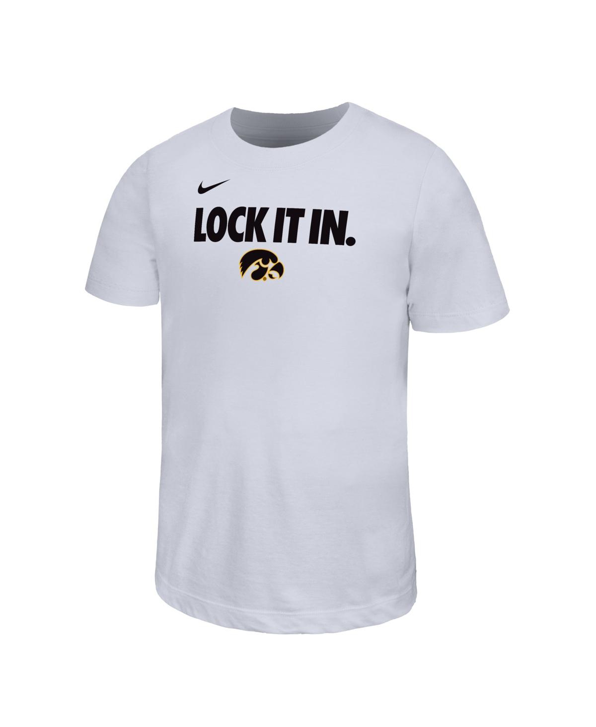 Click here for Nike Big Boys and Girls White Iowa Hawkeyes 2026 O... prices
