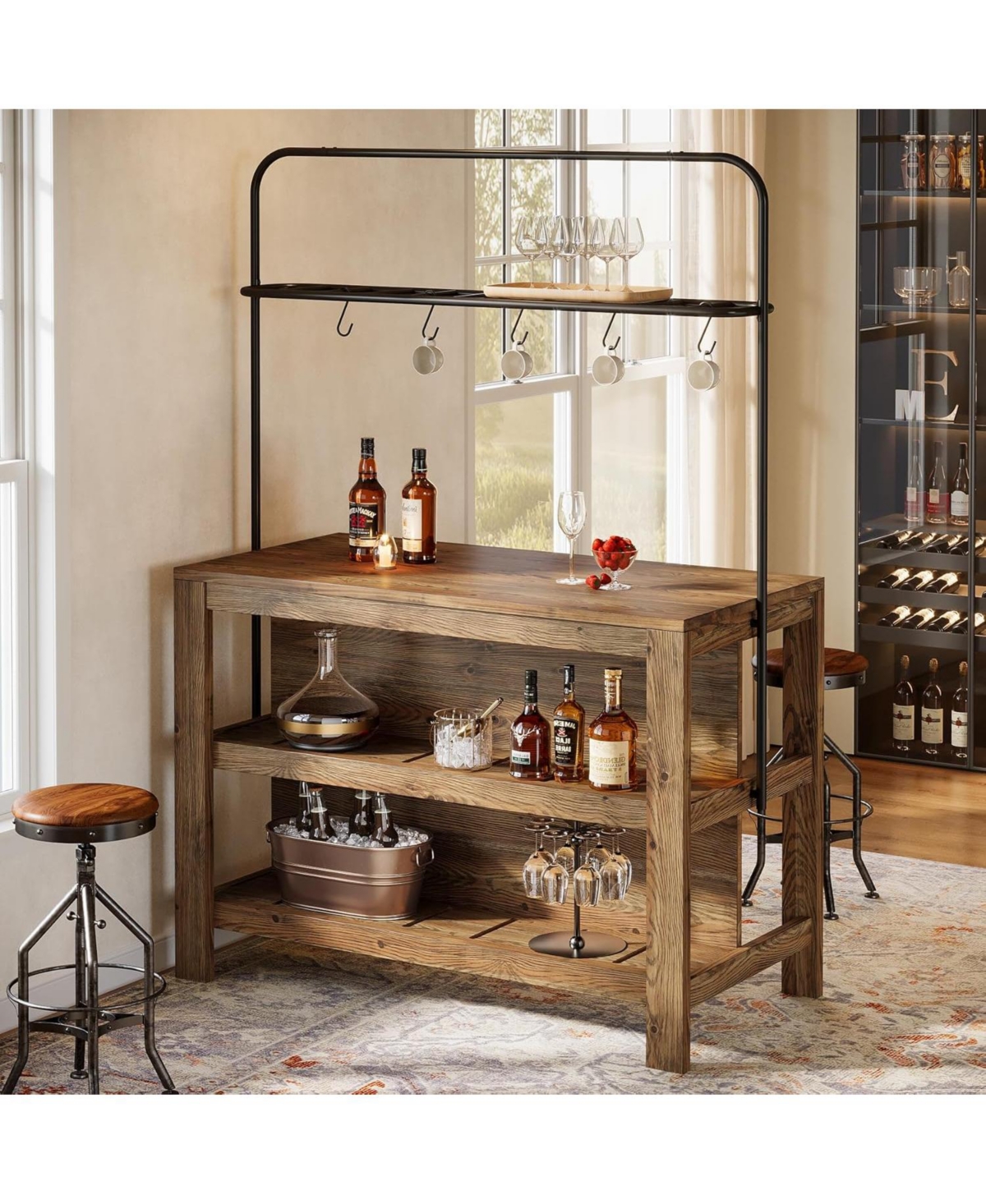 Click here for Tribesigns 3-Tier Solid Wood Bar Table  47 Industr... prices