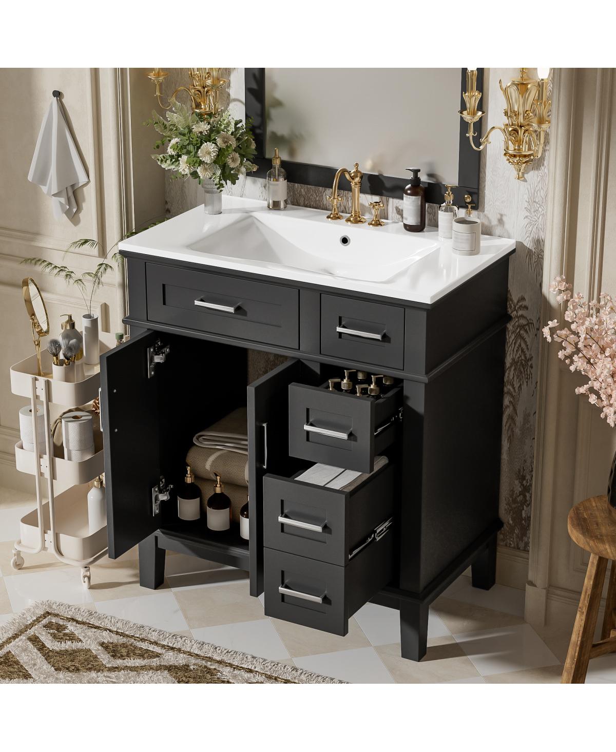 Click here for Sillysis 30 Inch Modern Bathroom Vanity with Ceram... prices