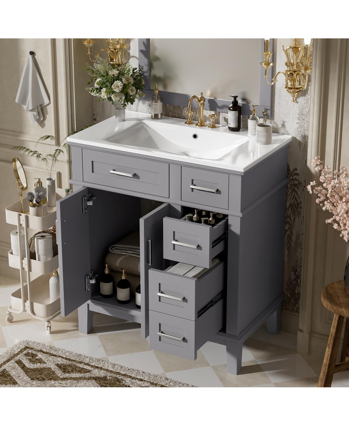 Click here for Sillysis 30 Inch Modern Bathroom Vanity with Ceram... prices